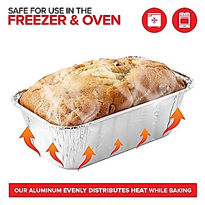 Stock Your Home 1 Lb Aluminum Foil Mini Loaf Pans (30 Pack) Disposable Small Loaf Pan – 1 Pound Baking Tin Liners, Perfect to Bake Cakes, Bread Loaves, and Meat - 6 x 3.5 x 2