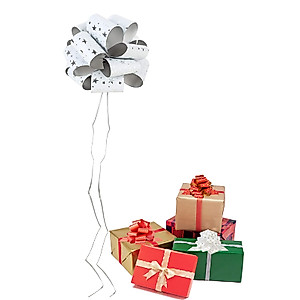 PintreeLand 24PCS Christmas Wrap Pull Bows with Ribbon 5” Wide Wrapping Accessory for Xmas Present, Gift, Florist, Bouquet, Basket(24 PCS)