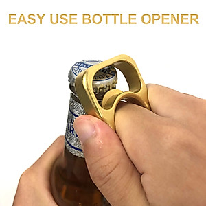 Brass Bottle Opener Handcrafted EDC Beer Bottle Opener Heavy Duty Beer Opener for Him Boyfriend Dad Husband Grandpa Father's Day Present