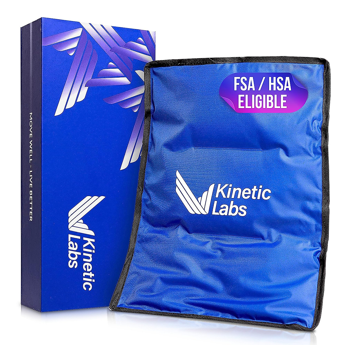 Kinetic Labs Reusable Ice Pack for Injuries - Ice Pack for Back Pain Relief (11x14.5) - HSA FSA Eligible - Large Ice Pack for Back, Knee, Shoulder, Hip