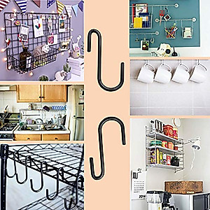 30 Pack ESFUN Heavy Duty S Hooks Black S Shaped Hooks Hanging Hangers Pan Pot Holder Rack Hooks for Kitchenware Spoons Pans Pots Utensils Clothes Bags Towels Plants