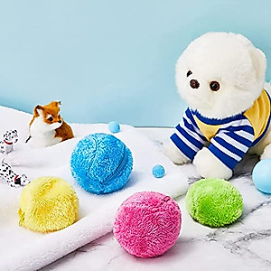 CHNLML Active Rolling Ball for Dogs, Magic Automatic Ball Funny Dog Cat Interactive Toys Plush Electric Rolling Balls (1 Set)