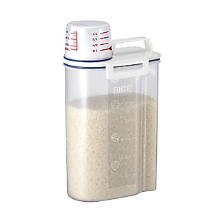 Asvel 7509 Rice Container Bin with Pour Spout Plastic Clear 2KG