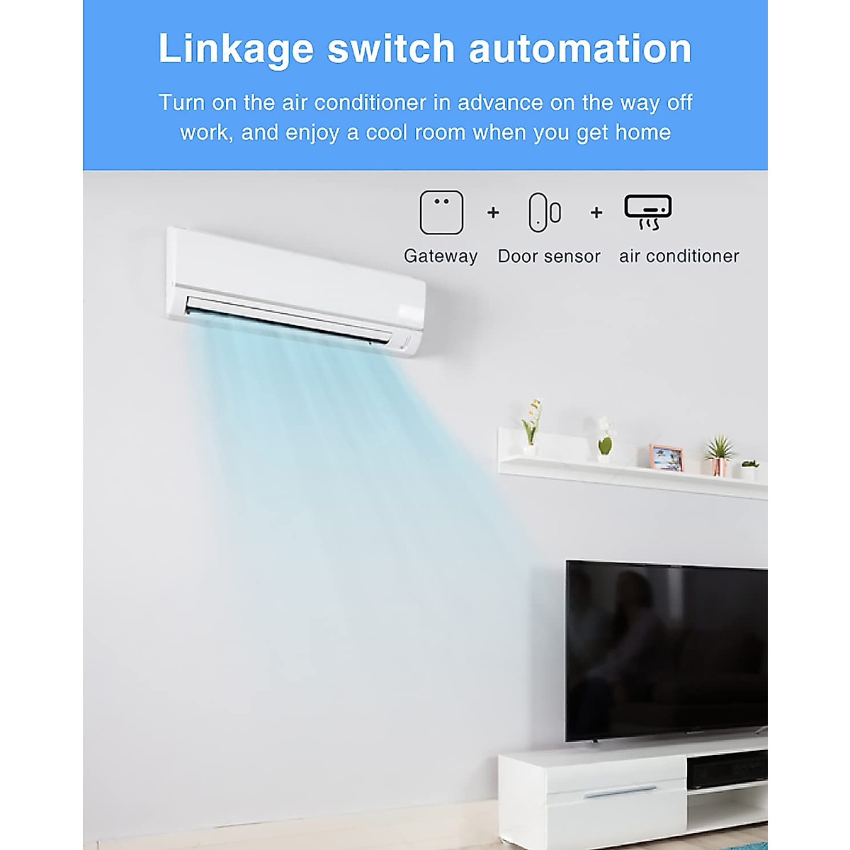 Smart Door Window Sensor: Zigbee Door Sensor with App Alerts, Wireless Contact Sensor for Home Security and Smart Home Automation, Tuya ZigBee Hub Required, Compatible with Alexa Google Home (2 Pack)