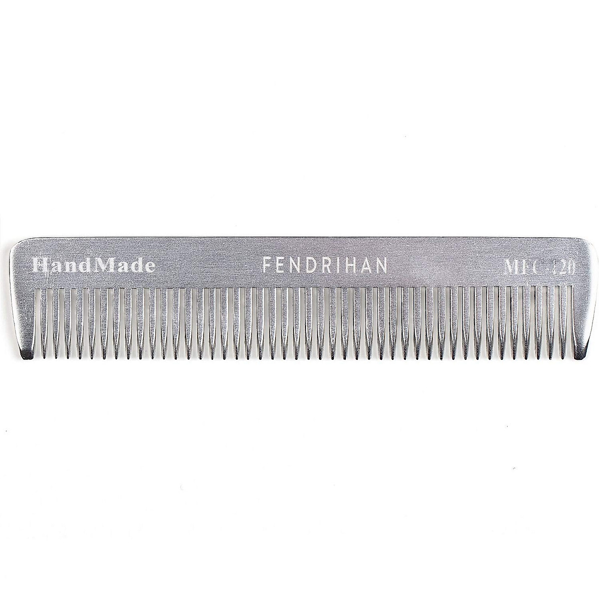 Fendrihan Small 4.6" Sturdy Metal Fine Tooth Barber Pocket Grooming Comb