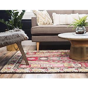 Unique Loom Sedona Collection Southwestern, Geometric, Border, Over-Dyed, Modern, Tribal, Abstract Area Rug, 9 ft x 12 ft, Multi/Beige