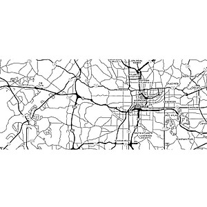 16 oz Tall Stemmed Wine Glass for Red or White Wine Wrap Around City Map Atlanta, GA Georgia