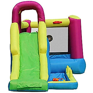 Multifunctional Trampoline/Children Slide/Inflatable Castle and Slide,/Outdoor Playground/Home Square Trampoline/Best Gift for Children Color 230 485 223Cm