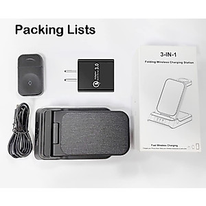 Wireless Charger for Samsung, 3 in 1 Charging Station for Samsung Galaxy S23 Ultra/S22/S21/S20/Note 20/Z Flip 5/Z Fold 5/Buds, Watch Charger for Galaxy Watch 6/5/4/3/Active 2/1