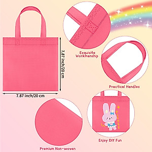Aneco 30 Pack Reusable Non-woven Party Favor Bag 8×8 Inch Tote Bags Bulk with Handles Rainbow Goodies Gift Bags for Birthday Wedding Party