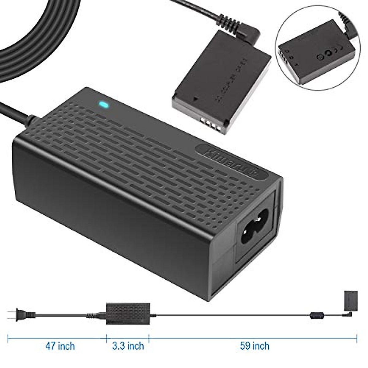 Kimaru ACK-E12 DR-E12 DC Coupler LP-E12 Dummy Battery AC Power Adapter Kit for Canon EOS M10,EOS M50,EOS M50 Mark ii,EOS M100,EOS M200,EOS M,EOS M2,Kiss M,Kiss M2 Cameras.