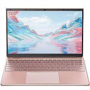 【Win 11 Pro/Office 2019】16 inch Laptop Narrow Bezels FHD (1920*1200) IPS Display, High Performance Celeron N5105 CPU, 16GB RAM, 256GB SSD, with Full Size Numeric Backlit KB, Rose gold (16G+256G SSD)