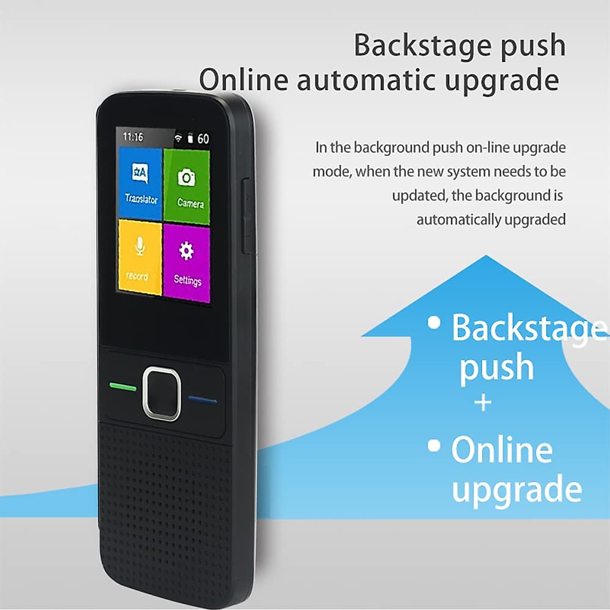 Language Translator Portable Instant Translator Device Support WiFi/Hotspot/Offline Two- Way Real Time Online 137 Languages with 2.4Inch Touch Screen Recording Smart Translator（Black）