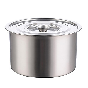 Stock Pot with Lid, Stainless Steel Pot for Soup, Stew, Seafood, Stew Pot, Soup Seasoning Container, Pot for Cooking (Large 43x43cm/16.92x16.92in)