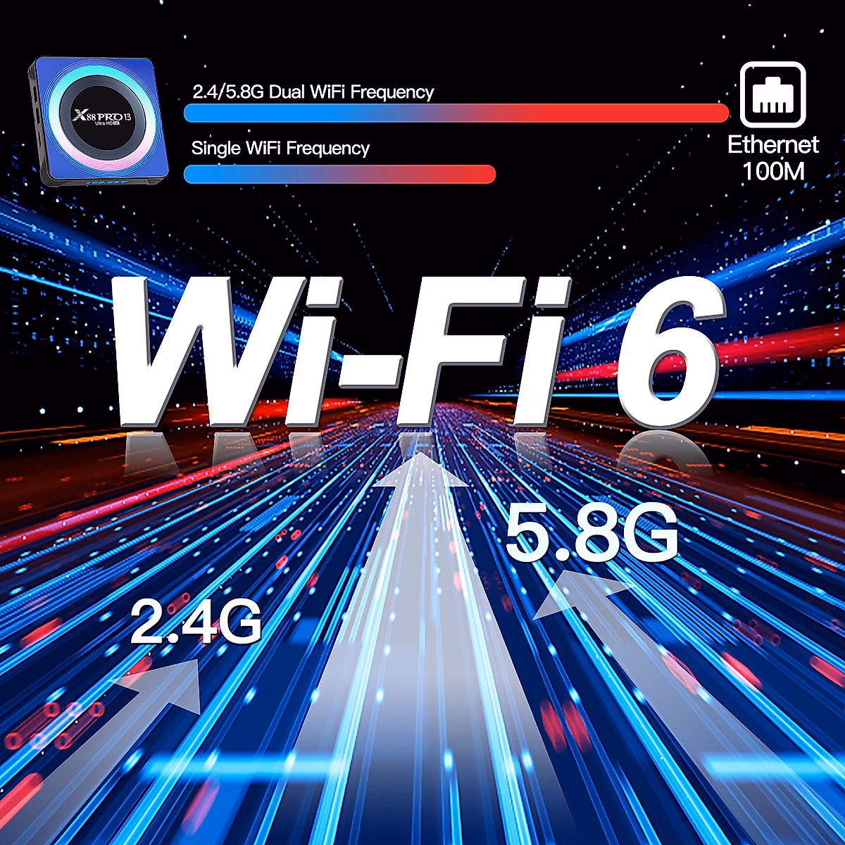 EASYTONE Android TV Box 13.0, 2025 Android TV Box 4GB RAM 64GB ROM RK3528 Chipest 8K TV Boxes Support BT5.0 WIFI6 2.4G 5.8G Dual WiFi 3D H.265 Smart TV Boxes