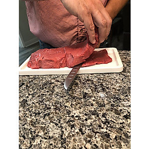 Premium Manual Beef Jerky Meat Slicer Cutting Board with Professional 10 inch Carving and Slicing Knife