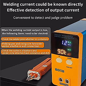 CHUNTIANMEI 801B Battery Spot Welder, 11.6 KW Capacitor Energy Storage Spot Welding Machine, Portable Precision Pulse Battery Welding Equipment,for 18650, Lithium Battery Pack Building