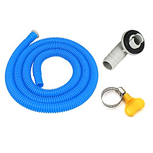 Air Jade 3/5'' Air Conditioner Drain Hose Connector Elbow Fitting with 5.2ft AC Water Drain Hose Kit, Replacement Parts for Mini Split Units and Window AC Units