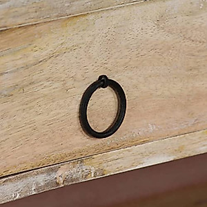 ULUYYUC Writing Desk,Home Office Desk Computer Desks Secretary Desk with Drawers Suitable for Home, Office, Bedroom, Conference Room, etc Solid Mango Wood and Steel 43.3"x19.7"x37.8"