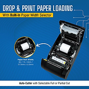 SNBC BTP-M300D Impact USB and Serial Port POS Receipt Printer Black 132084 Manual Cutter
