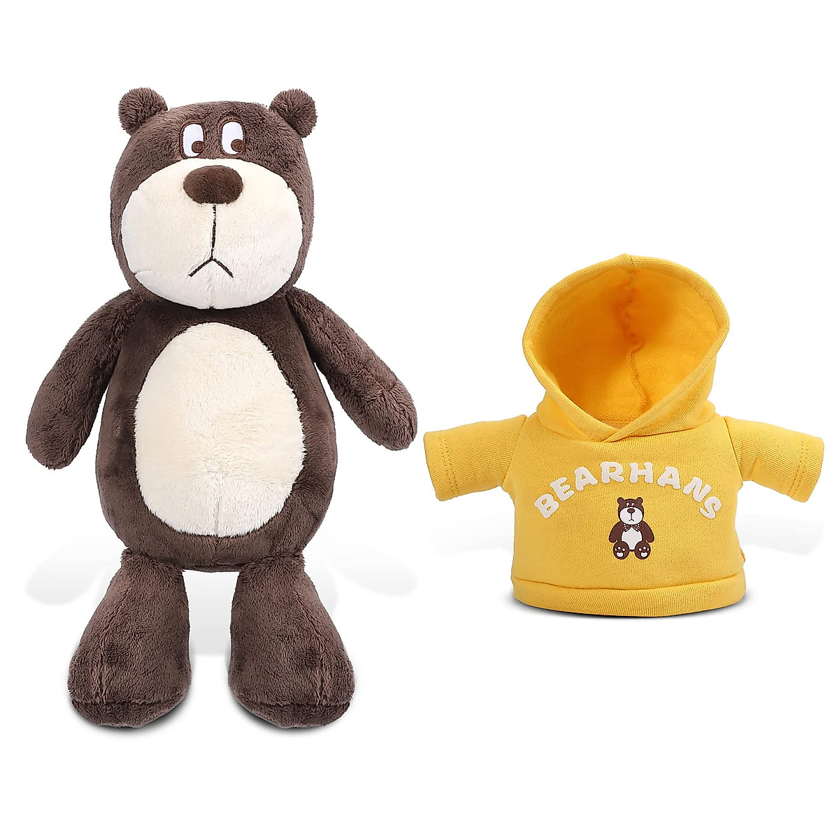 Wpond 10.6" Plush Toy, Super Soft Cuddly Plush Animal Bear Toys with Cute Costum, Birthday Christmas Valentine New Year's Gifts for Boys Girls Ladies Yellow