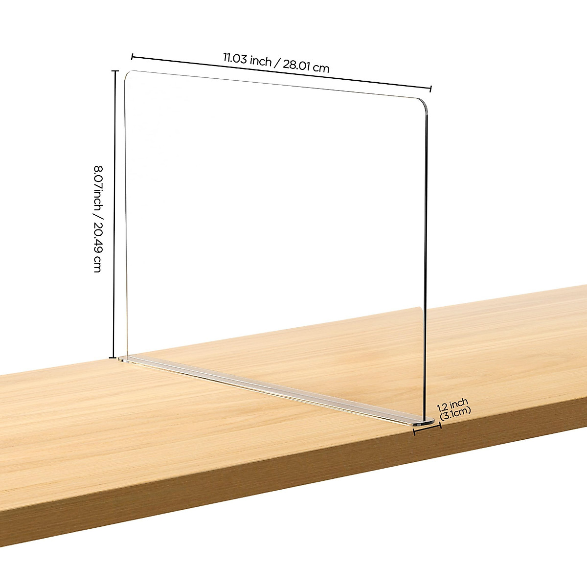 HBlife 4 PCS Adhesive Shelf Dividers for Closet Organization, Fit Wood Shelf Separators for Bedroom and Kitchen for Sweater, Shirts, Handbags