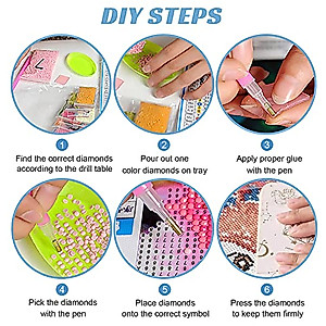 Bestact Diamond Painting Kits,Diamond Art Kit for Adults Full Round Drill,Paint with Diamond for Gift,Wall Decor