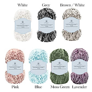 2PK Rabbit Faux Fur Yarn, Chunky Fluffy for Knit and Crochet, Perfect for Toys, 200g, 130m (Brown/White)