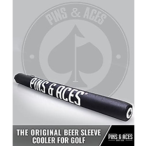 Pins & Aces Beer Sleeve 7-Can Insulated Cooler Sleeve - Stores Up to 7 Cans Discreetly in Your Golf Bag - Keeps Canned Beverages Cold While On The Golf Course - Fits in Most Golf Bags Styles & Types