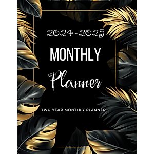 2024-2025 Monthly Planner: 24 Months 2 Years Calendar with Holidays Large 2 Year Planner with To Do List, Goals and Inspirational Quotes - Pretty Tropical Cover