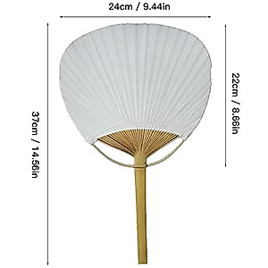 Vwey 3 Pcs Lot White Paddle Fan -Decorative Fans - Paper Party Decorative Electric Home Portable Wall Fans Decorative Fans Hand Lace White Japanese Cattail Paper Drawer Desktop Connec, X-Large