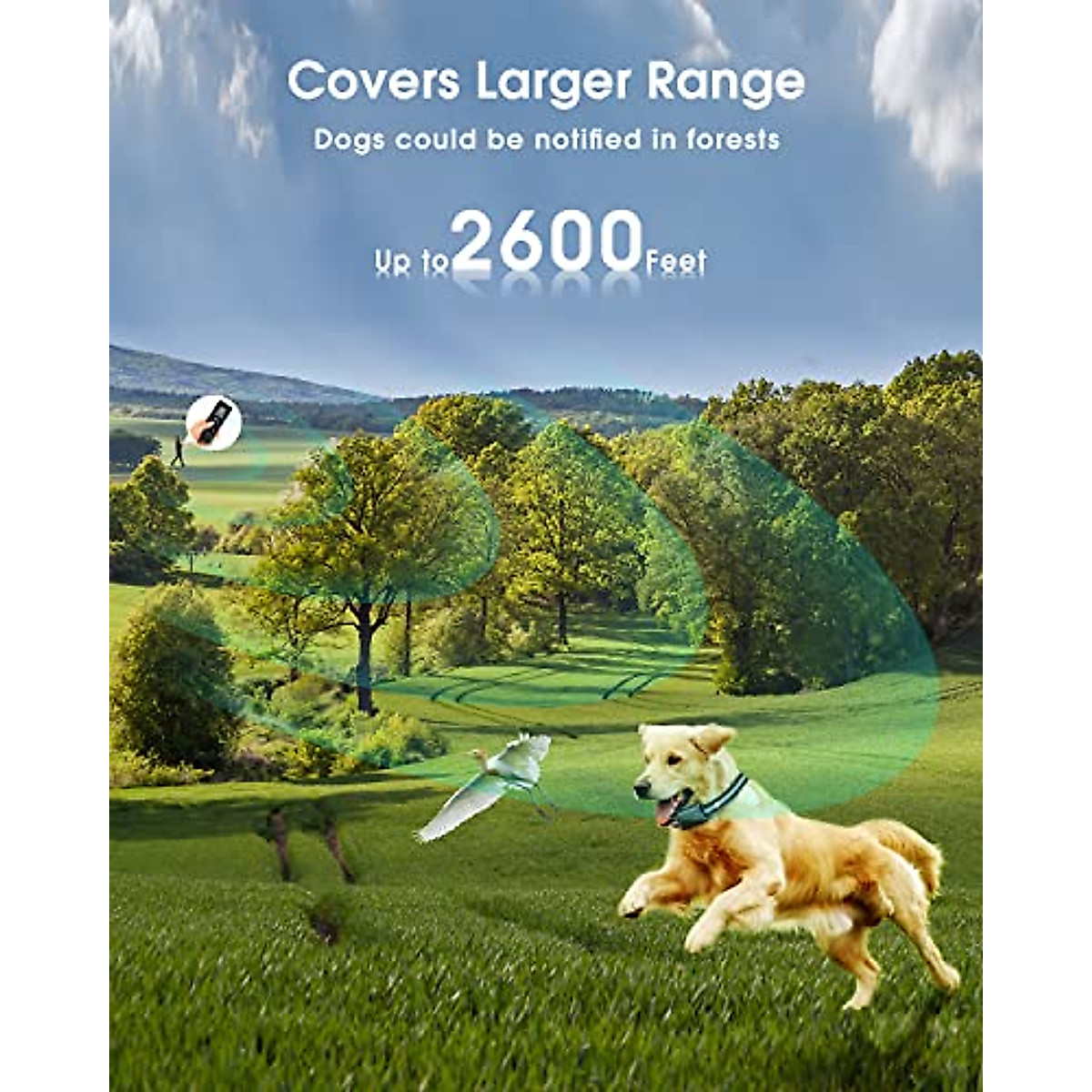 FATEAR Dog Training Collar, Dog Shock Collar with 2600FT Remote Range, Fashion Electronic Collar for Large Medium Small Dogs, Beep/Vibration/Electric Shock, Security Lock, Waterproof