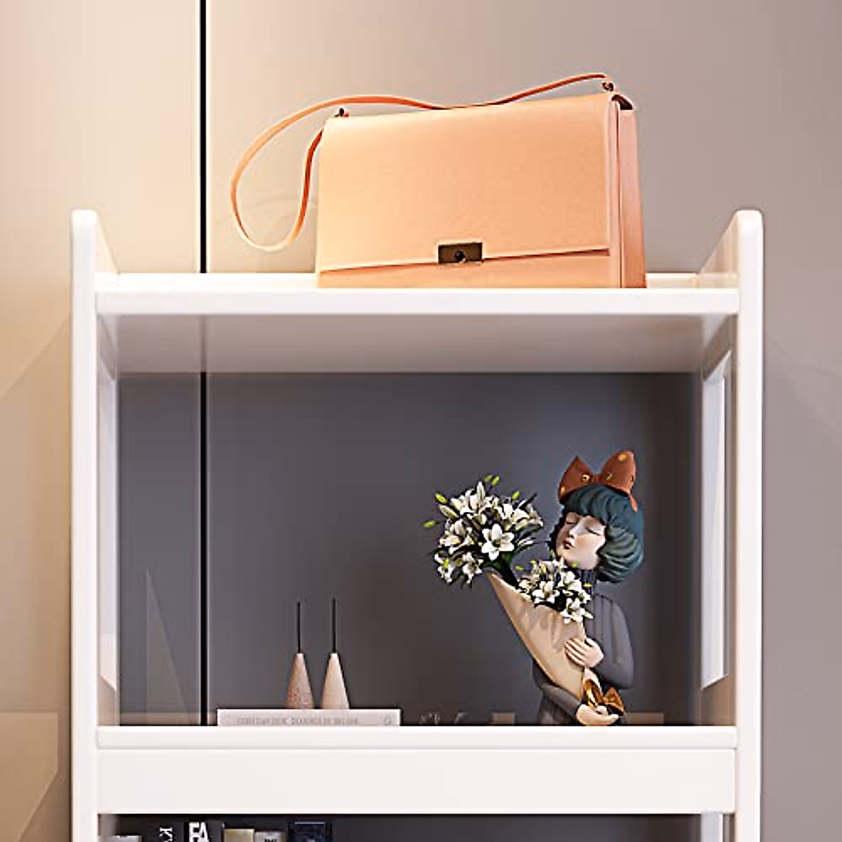 BALANBO 4-Bookshelf Cube Simple Shelf Display Rack Multifunctional Storage Display Rack Suitable for Home Office Living Room Decoration-White…