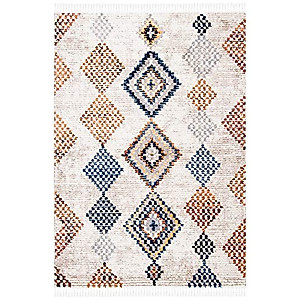 SAFAVIEH Morocco Collection 8' x 10' Grey / Rust MRC860F Moroccan Boho Tribal Area Rug