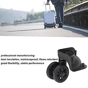 Suitcase Wheel, 1 Pair Luggage Replacement Wheel Luggage Suitcase Caster Swivel Universal Wheel Nylon for Repair Replacement Black