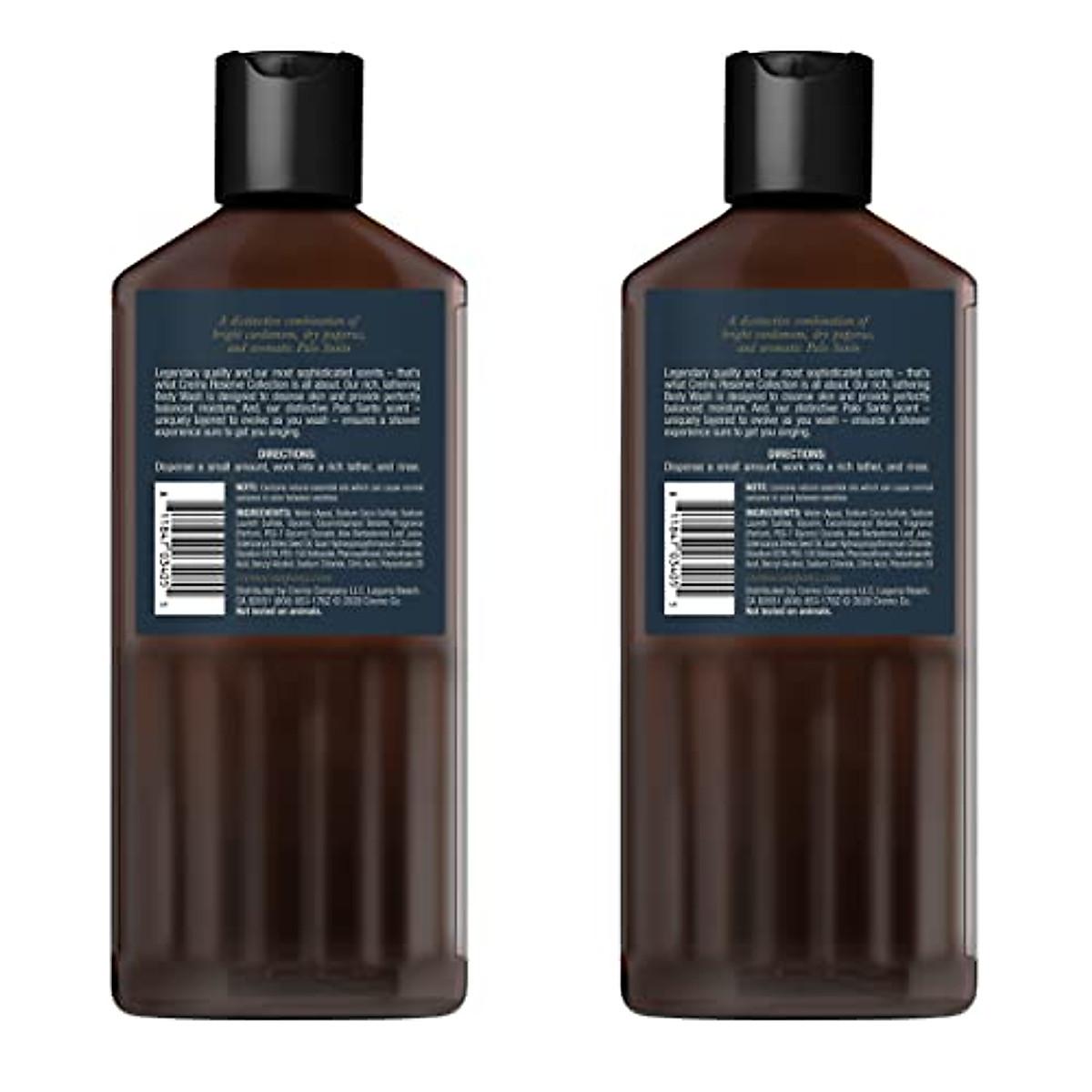Cremo Rich-Lathering Palo Santo (Reserve Collection) Body Wash, Notes of Bright Cardamom, Dry Papyrus and Aromatic Palo Santo, 16 Fl Oz (2-Pack)