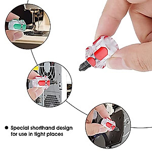 Grevosea 2PCS Sewing Machine Screwdriver Mini Stubby Screwdriver Portable Sewing Screwdriver Tools Cross Head Screwdriver for Sewing Machine Repairing Accessories, One Flat Head and One Phillips