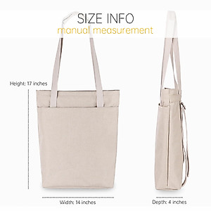 FNOLIA Laptop Tote, 2-in-1 Tote Backpack, Convertible Water-resistant Bag for Office, College, Travel, fit for 14 inches laptop, Gift for co-workers, teachers Beige