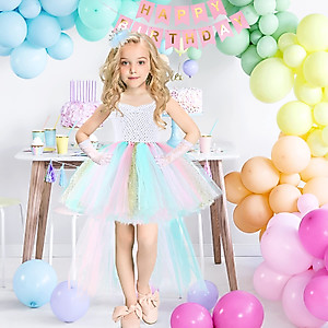 Girls Tutu Dress Toddler Handmade Rainbow Tulle Party Dresses for Birthday Outfit,Photography Prop,Christmas(7-8 Years)