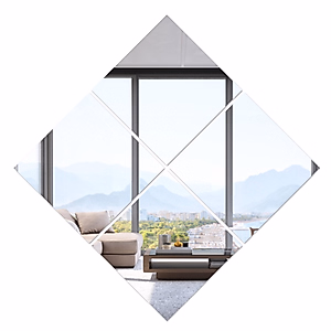 4PCS Full Body Mirror for Wall 11.81x11.81 Inch Full Body Mirror Wall Acrylic Mirror Wall Mounted Self-Adhesive DIY Frameless Mirror Full Length High-Definition Imaging for Home Gym Hallway