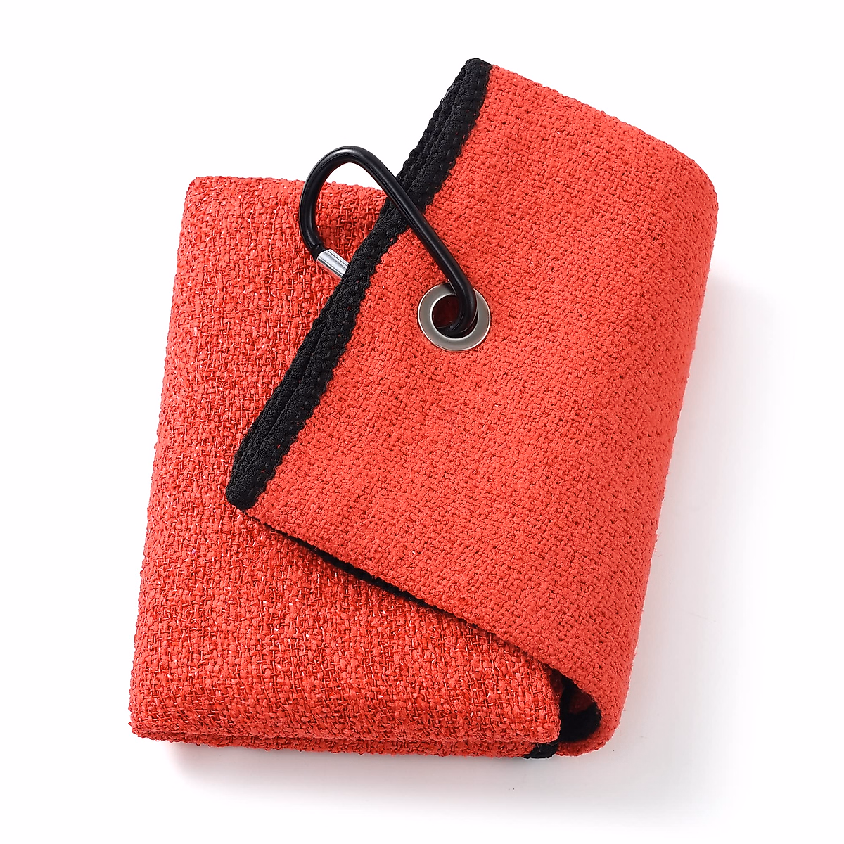 Mile High Life | Tri-fold Golf Towel | Dirt Scrub Side for Club Cleaning and Soft Side for Golf Ball | Brush and Towel in One | Multifunctional Towel | Excellent Water Absorbance (Red)