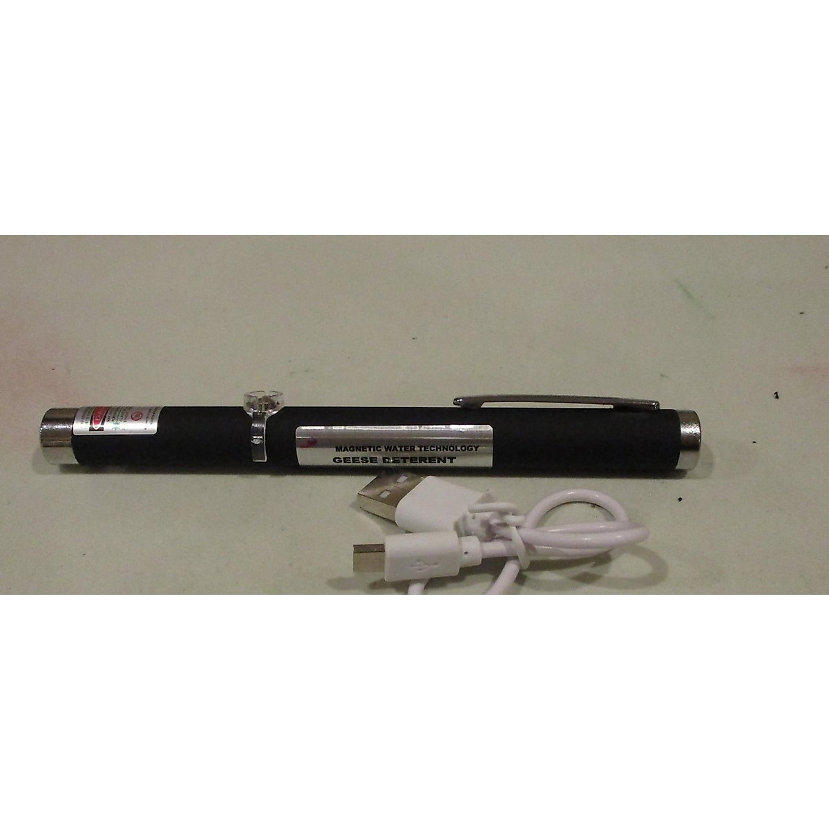 Generic Geese Deterrent Laser Pointer, Lithium-Ion Battery Powered, Black USB Powered. Doesn't Hurt The Geese-just Makes Them Run or Fly Away. Great for Walking as Protection.