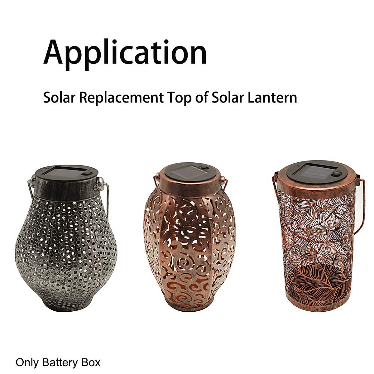 CALIDAKA Solar Lantern Top Replacement Solar Light Replacement Parts Solar Light Replacement Top for Outdoor Hanging Lanterns Garden Patio Walkway Yard Decoration Gifts Table Home