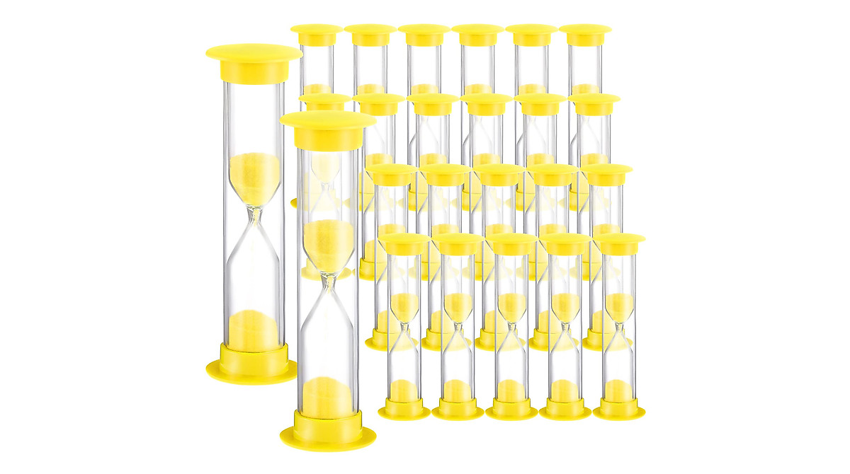 24-Pack 3-Minute Sand Timers for Kids & Classrooms