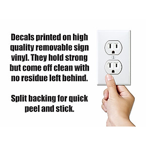 Pretend Electrical Outlet Sticker, Hilariously Funny Joke Power Outlet Decals, Wall Outlet Decal Gag is Great for Office Prank, Includes 10 Plug in Socket Stickers