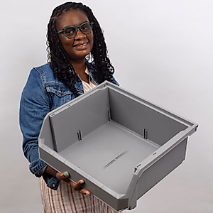 ReadySpace Plastic Containers for Organizing and Storage Bins for Closet, Kitchen, Office, Garage or Pantry Organization, Stackable Bins, Extra Large (14.8" x 16.5" x 7"), 4-Pack, White