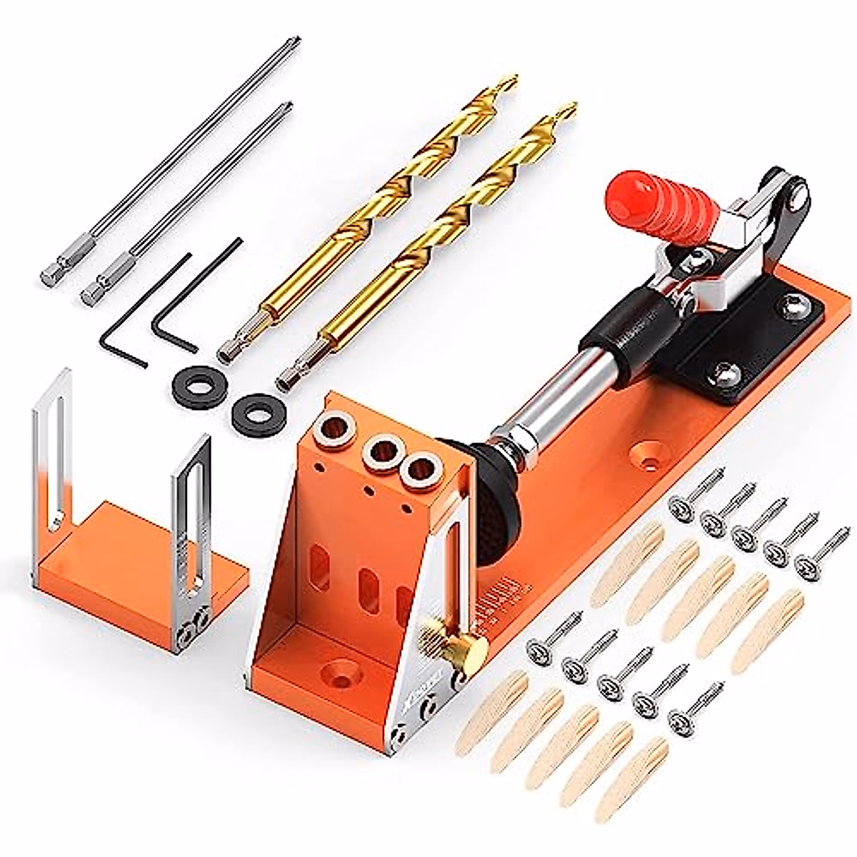 XDOVET Pocket Hole Jig Kit, Professional and Upgraded All-Metal Pocket Screw Jig