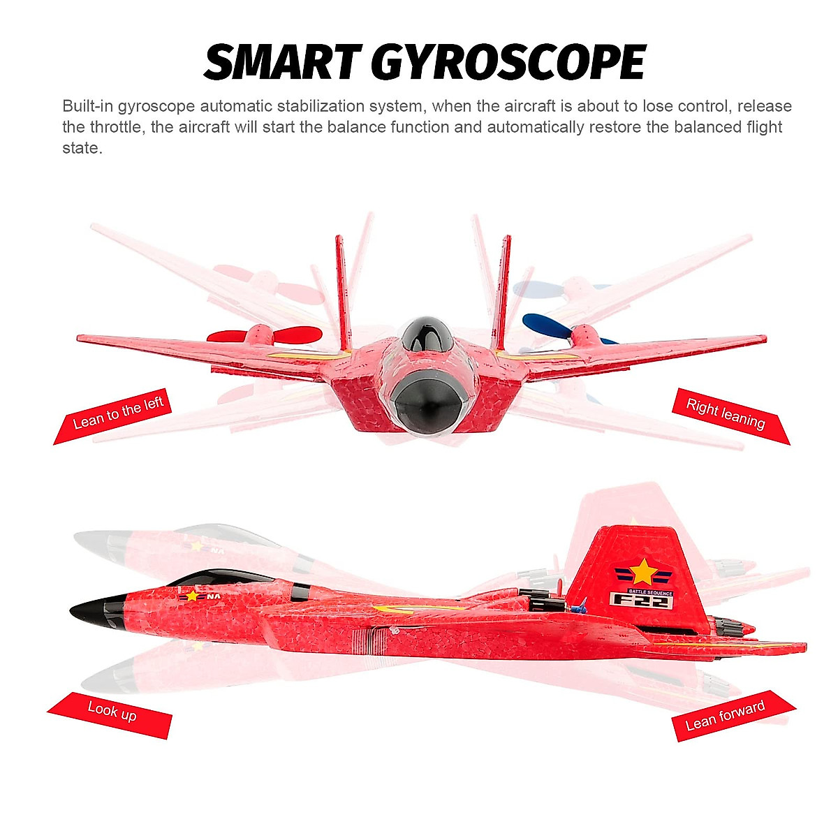 RC Plane, F22 RC Airplane Fighter Ready to Fly, 2.4Ghz 2 Channel Remote Control Plane, RC Airplanes Toy for Boys Girls Kids Beginners