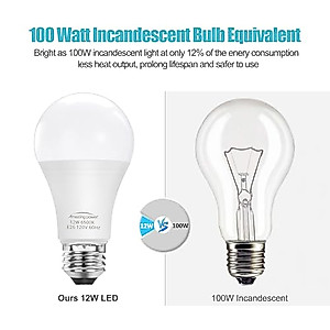 Amazing power 100W Equivalent E26 LED Bulbs, Daylight White Non-Dimmable Medium Screw Base Light Bulbs 6500K, 4-Pack