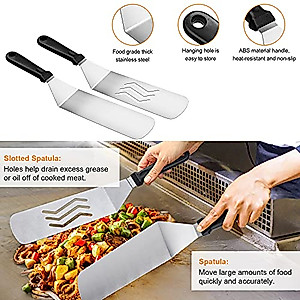 Blackstone Griddle Accessories Kit,16pcs Flat Top Grill Accessories Set for Blackstone and Camp Chef with Spatula,Scraper,Griddle Cleaning Kit &Carry Bag,Great for Outdoor BBQ & Teppanyaki and Camping
